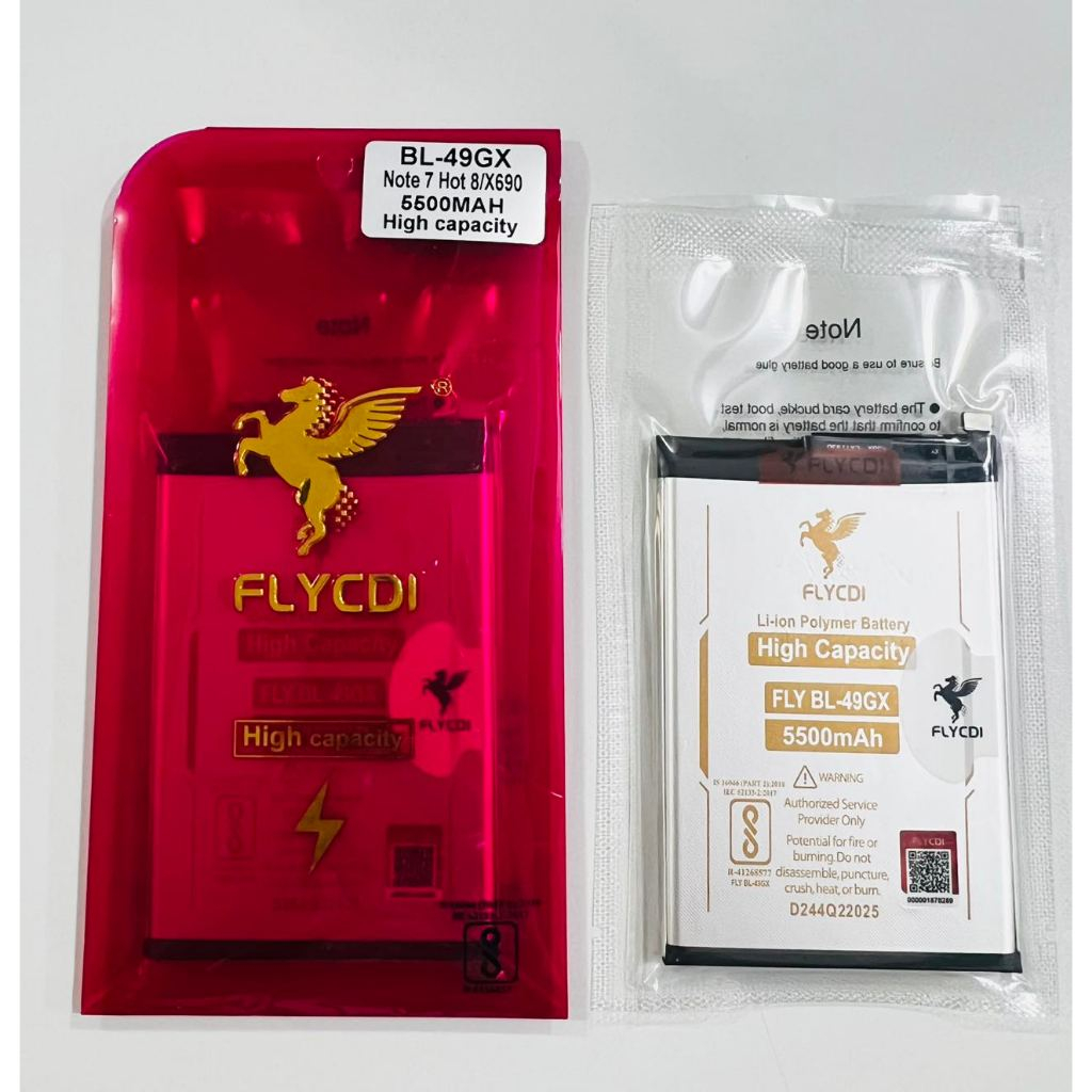 FLYCDI Battery Infinix Note 7 Hot 8 X690 BL-49GX 5500mAh Battery for ...