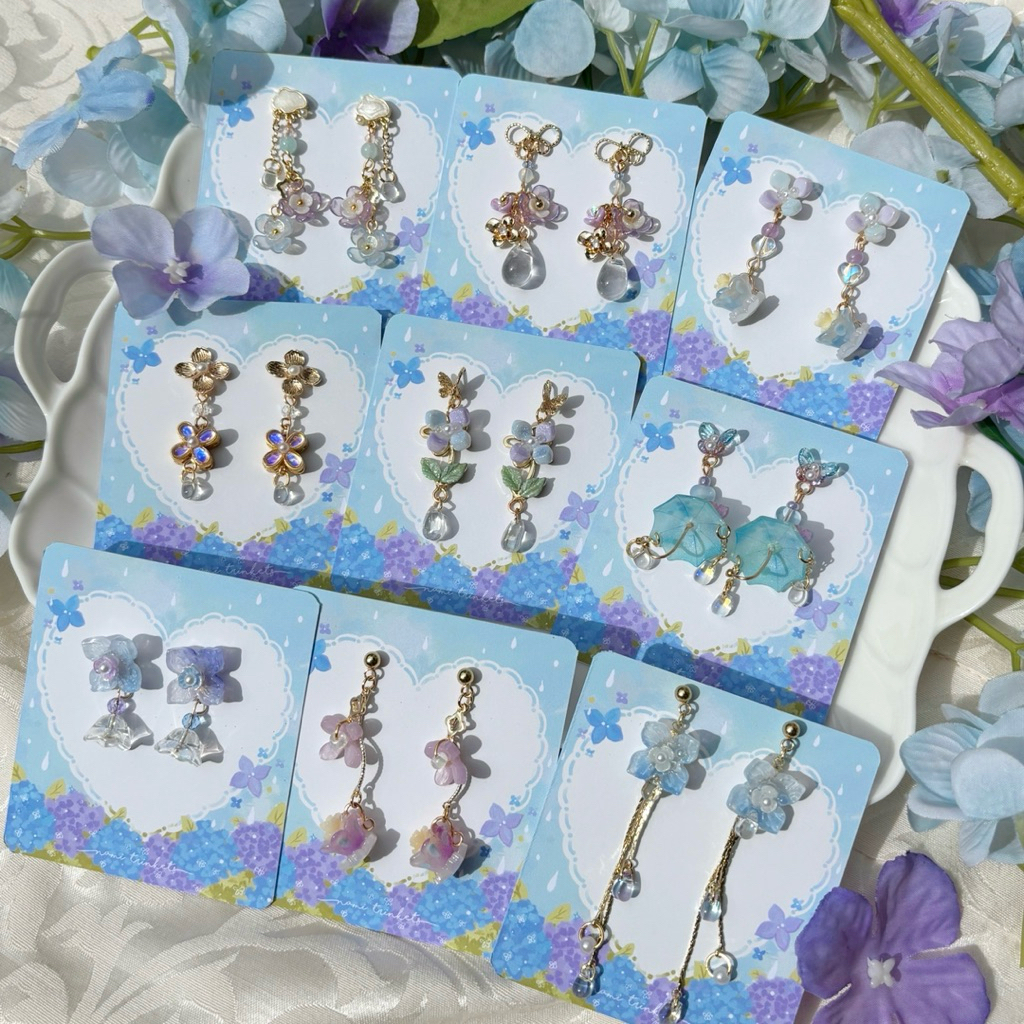 ajisai collection ꕤ° ̊ *: ° hydrangea inspired jewelry | nami trinkets ...