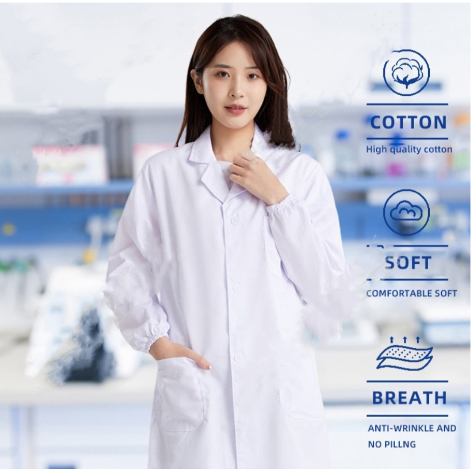 Lab Gown For Man Woman Lab Coat White Laboratory Gown For Student Male ...