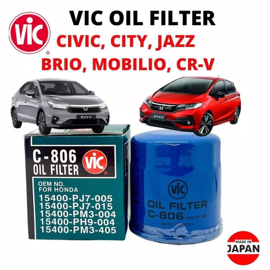 C-806 Vic Oil Filter Original For Honda Civic/ City/ Brio/ Mobilio ...