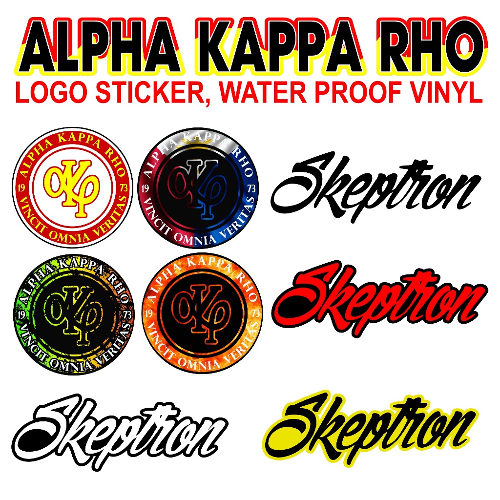 ALPHA KAPPA RHO LOGO STICKER, AKP LOGO, SKEPTRON, WATERPROOF VINYL ...