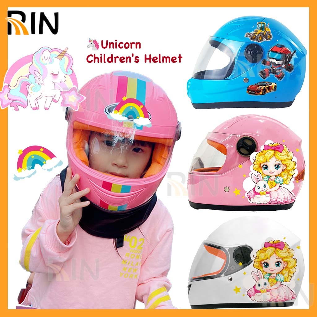 3-15 Years Old Pink Full Face Helmet for Kids Motorcycles Protective ...