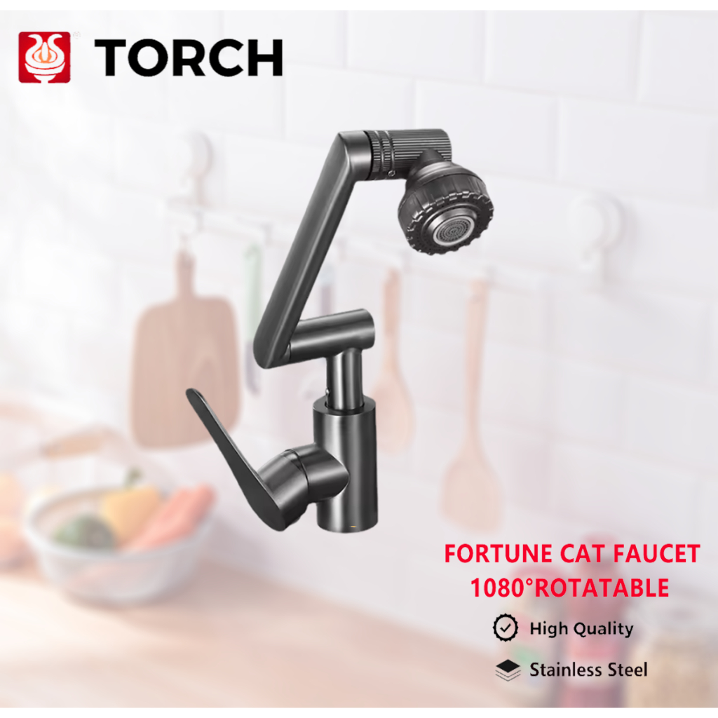 Stainless Steel 360 Degree Rotating Faucets Lavatory Faucet 2 Water ...