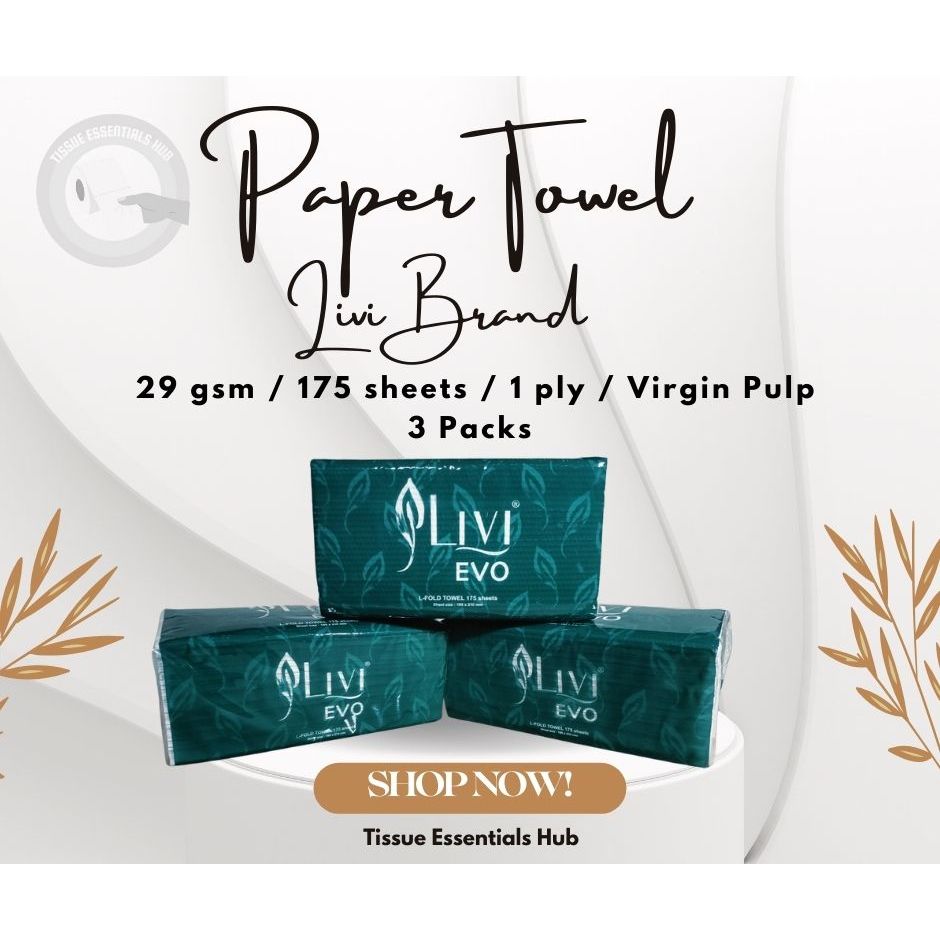LIVI EVO Interfolded Paper Towel Virgin Pulp 29 GSM 175 Sheets (Packed ...