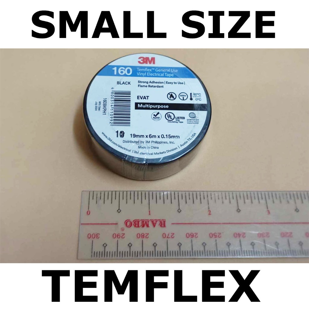 ORIGINAL 3M TEMFLEX 160 ELECTRICAL TAPE EVAT 19MM X 6 METERS X 0.15MM ...