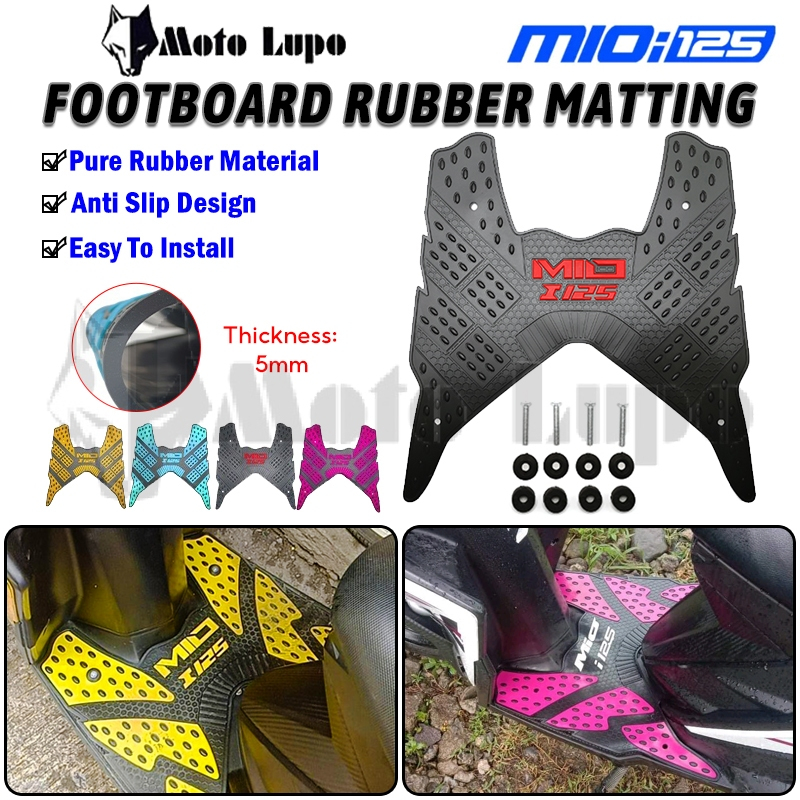 Mio i 125 & Mio i 125s Rubber Matting With Bolts For YAMAHA Motorcycle ...