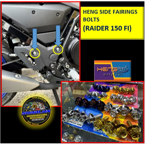 HENG Original Side Fairing Bolts for SUZUKI RAIDER 150 FI (4pcs ...