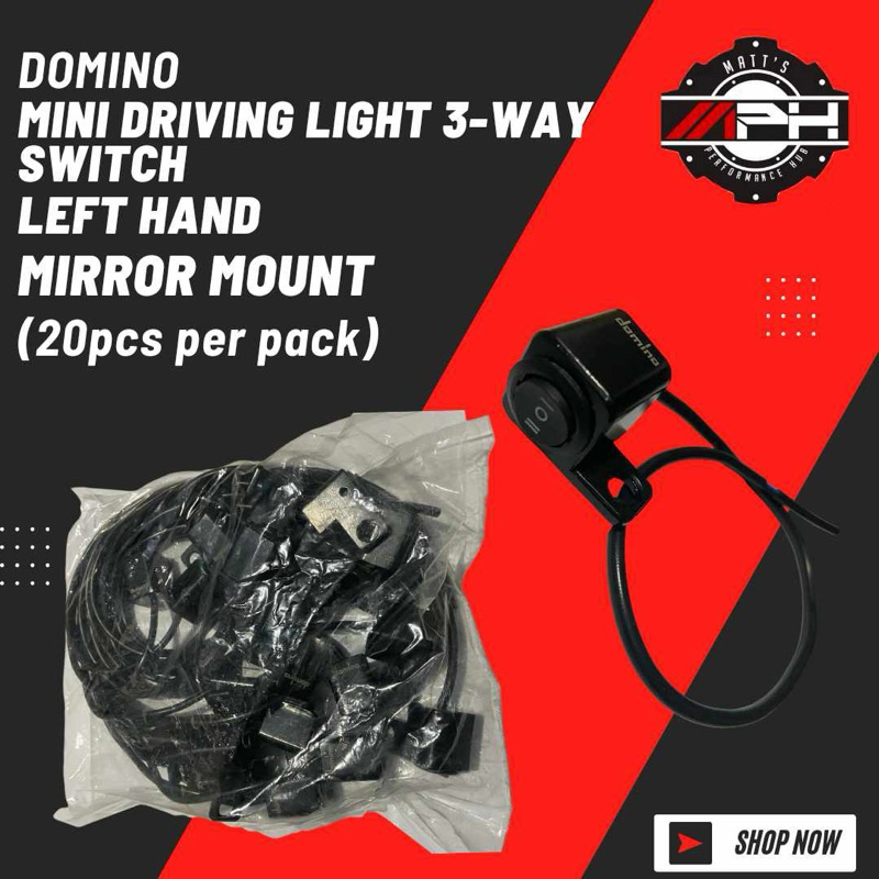 Domino Mini Driving Light 3-way Switch Left Hand Mirror Mount (per pack ...