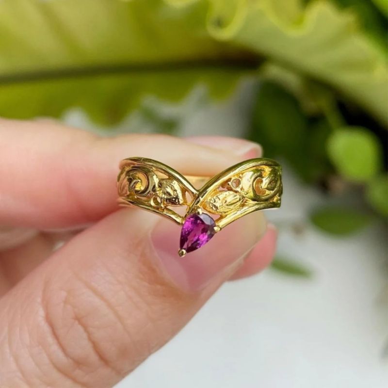 18k Victorian Chevron Ruby Ring | Shopee Philippines