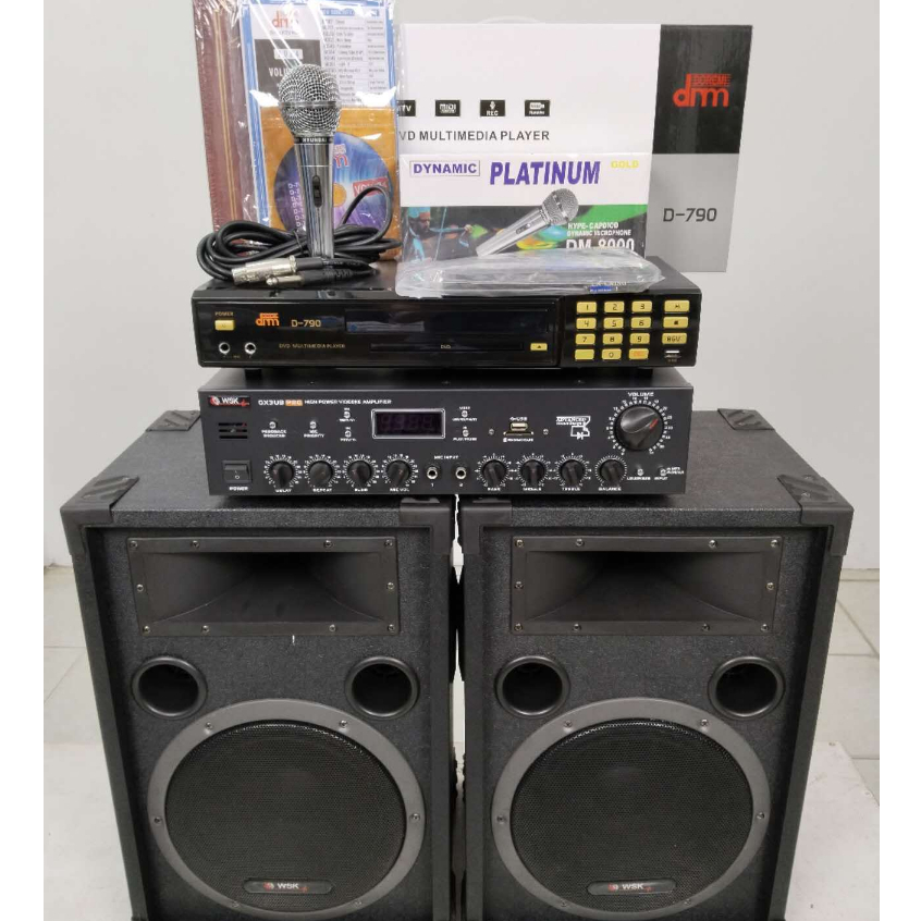 WSK SET 10" 2way Pair Speaker | Gx - 3UB | Multimedia Dvd Player With Free Mic | Shopee Philippines