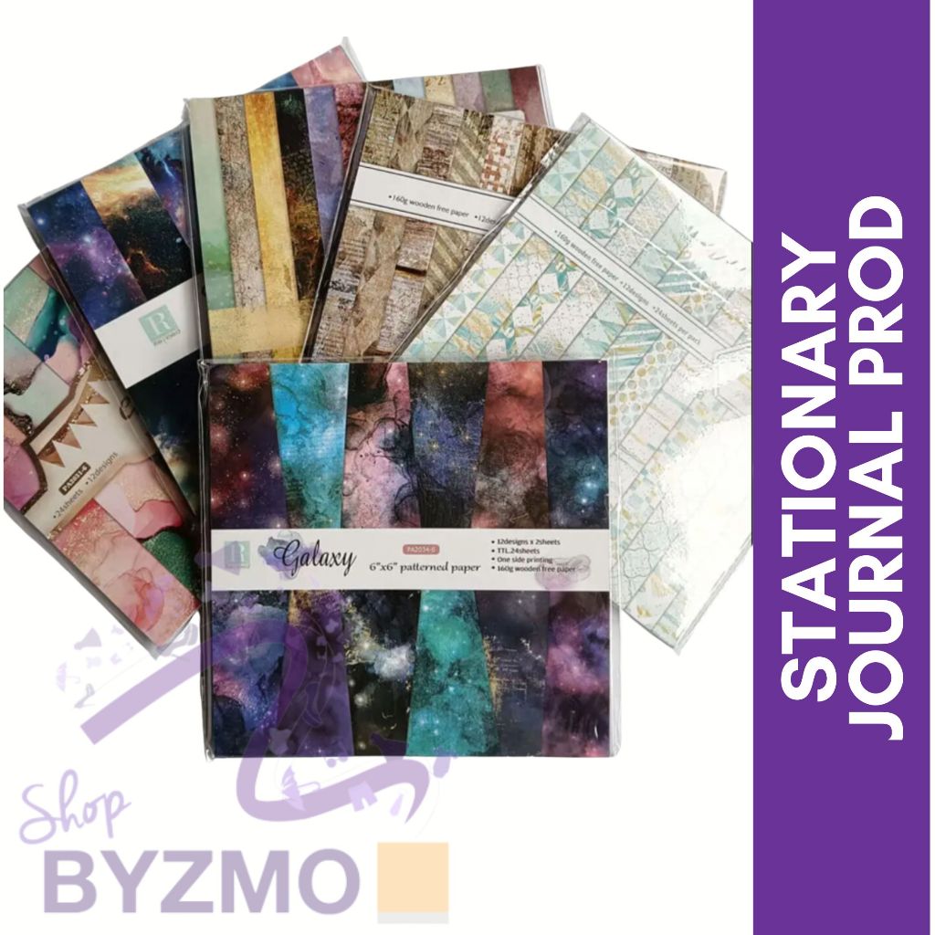 24 Sheets 6x6 Paper 12 Designs Pattern Paper Crafts DIY Junk Journal ...