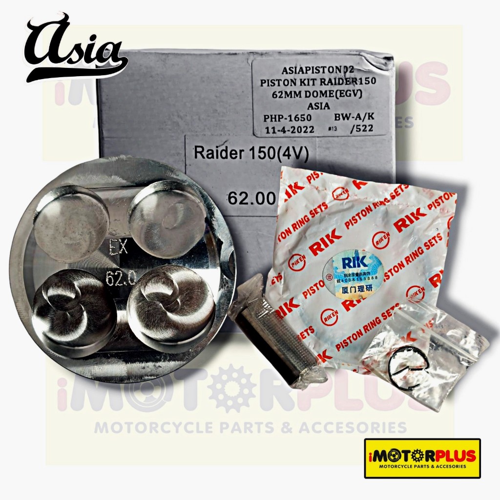ASIA PISTON KIT 62MM for RAIDER150 dome type (EGV) | Shopee Philippines