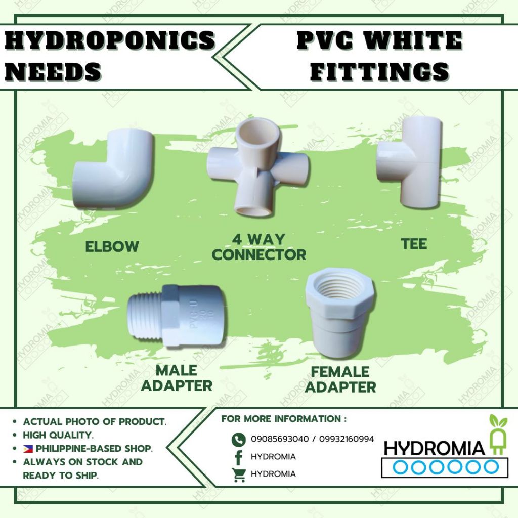30PCS PVC WHITE FITTINGS 1/2INCH, 20mm 4 WAY CONNECT, ELBOW, TEE, MALE ...