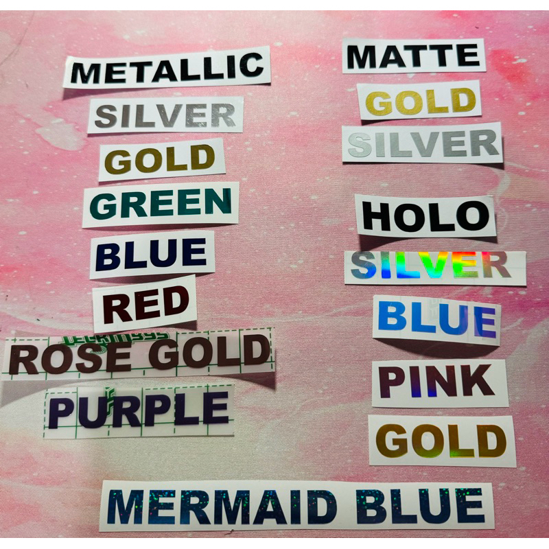 #2 Customized Names | Label Sticker Decals - METALLIC/MIRROR | Shopee ...