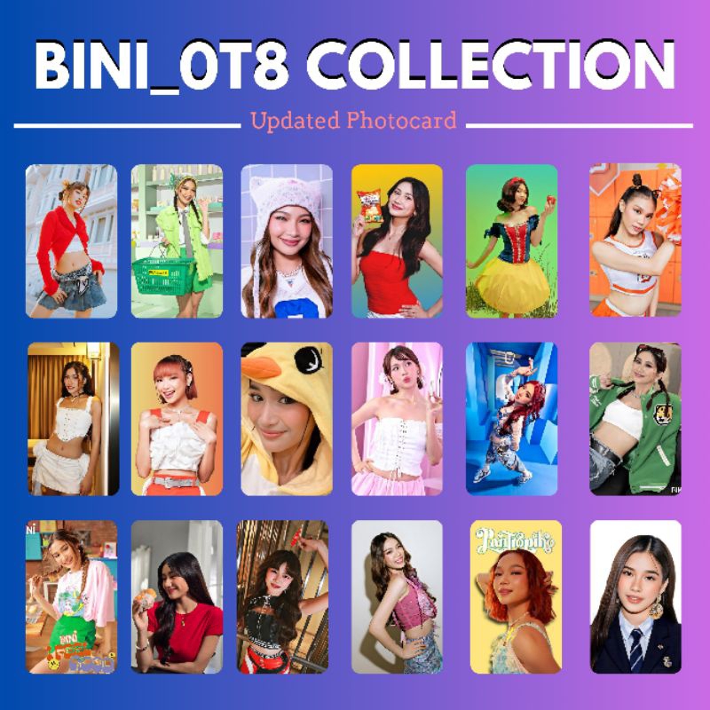 BINI_OT8 FANMADE COLLECTION Photocard (High Quality 54x 86mm) | Shopee Philippines