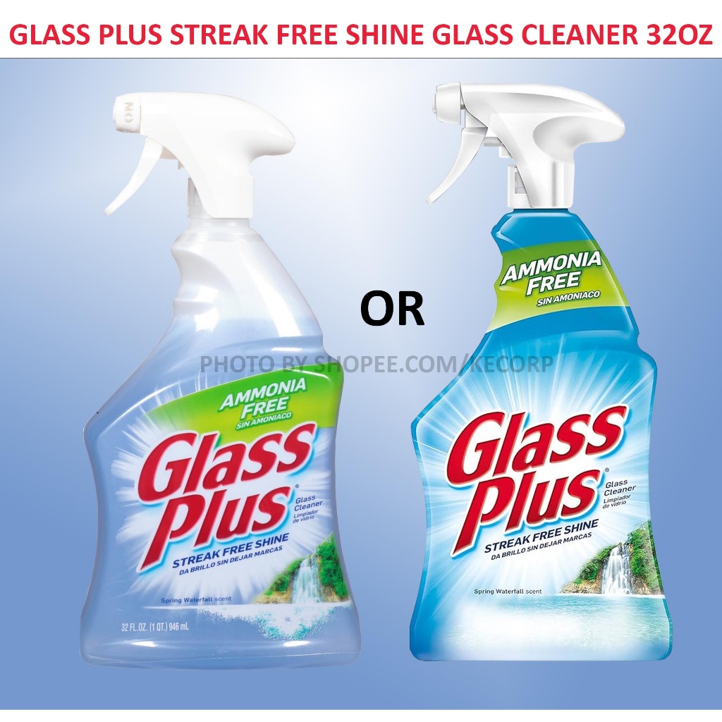 Glass Plus Streak Free Shine Ammonia Free Glass Cleaner 32oz (946ml ...