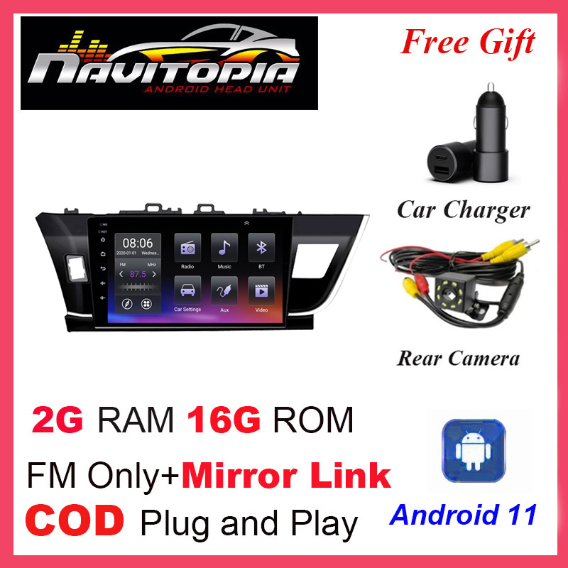 NAVITOPIA Android Car Head Unit Monitor with Frame Rear Camera for ...