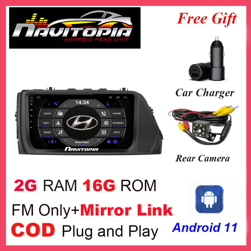 NAVITOPIA Android Car Head Unit Monitor Stereo with Frame Rear Camera ...