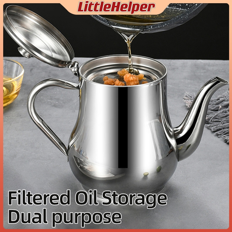 1.5L Large Capacity Oil Container With Strainer Lid Cooking Oil Filter ...