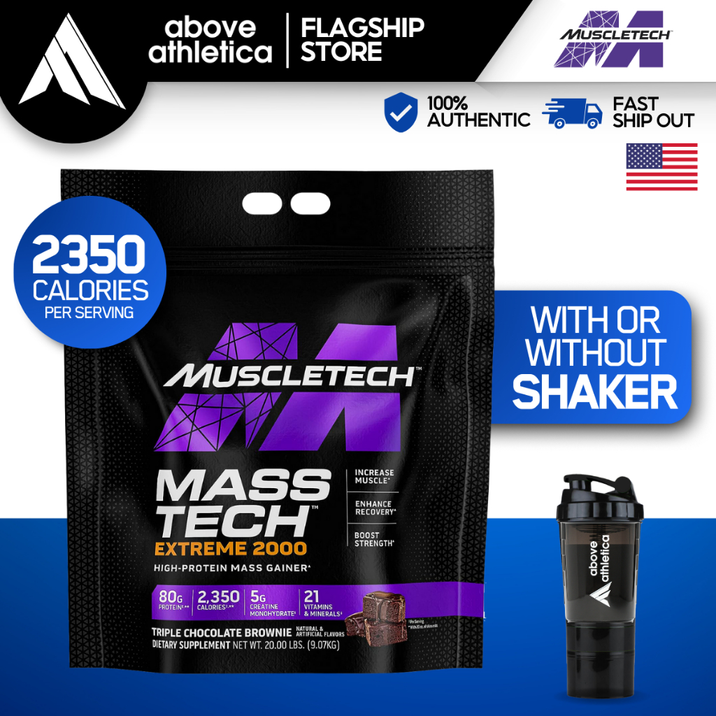 MuscleTech MassTech Extreme 2000, 20lbs Mass Tech Gainer Protein Powder ...