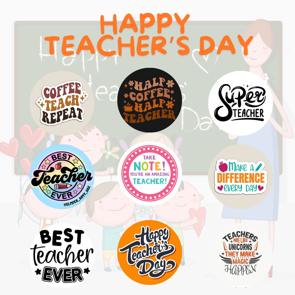 Teacher's Day Button Pin Badge Pin [Batch 2] Customize Glitter Rainbow ...