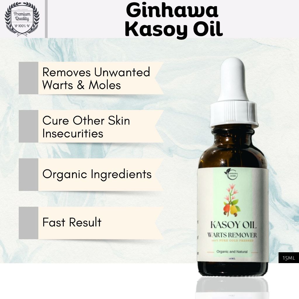Ginahawa Pure Authentic Organic Kasoy Oil 15ml Warts, Skin Tags, Skin ...