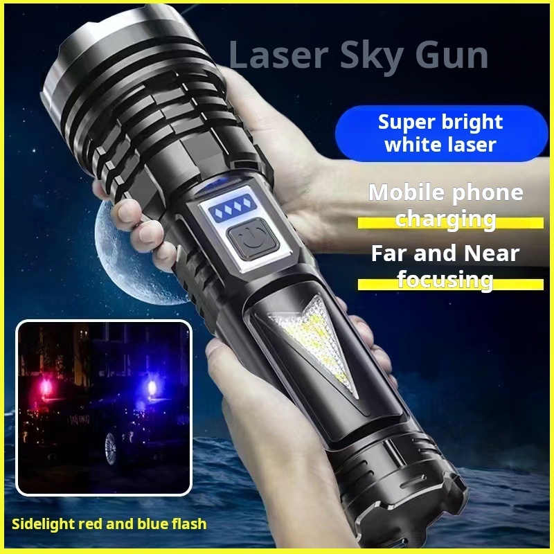 (COD)strong light zoom flashlight Outdoor multi-function portable ...