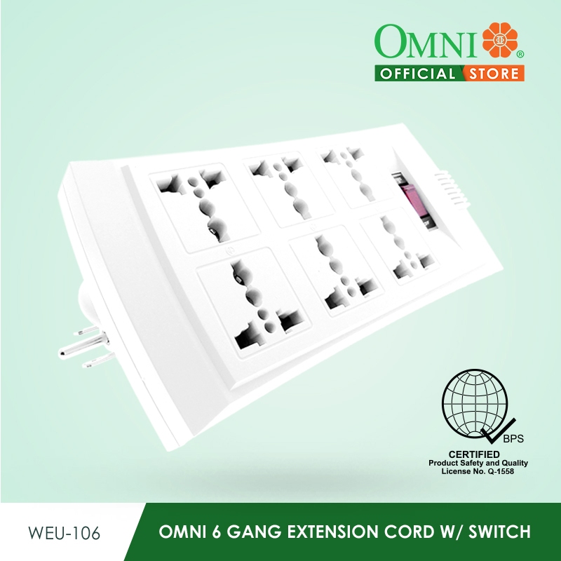 OMNI 6 Gang Extension Cord w/ Switch - WEU-106-PK | Shopee Philippines
