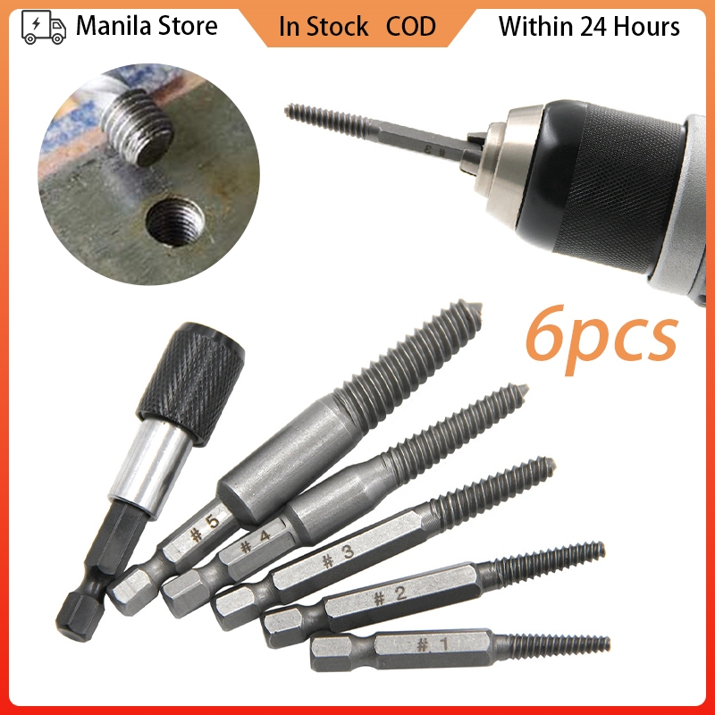 6pcs Hexagonal Handle Broken Head Screw Extractor Quick Release ...