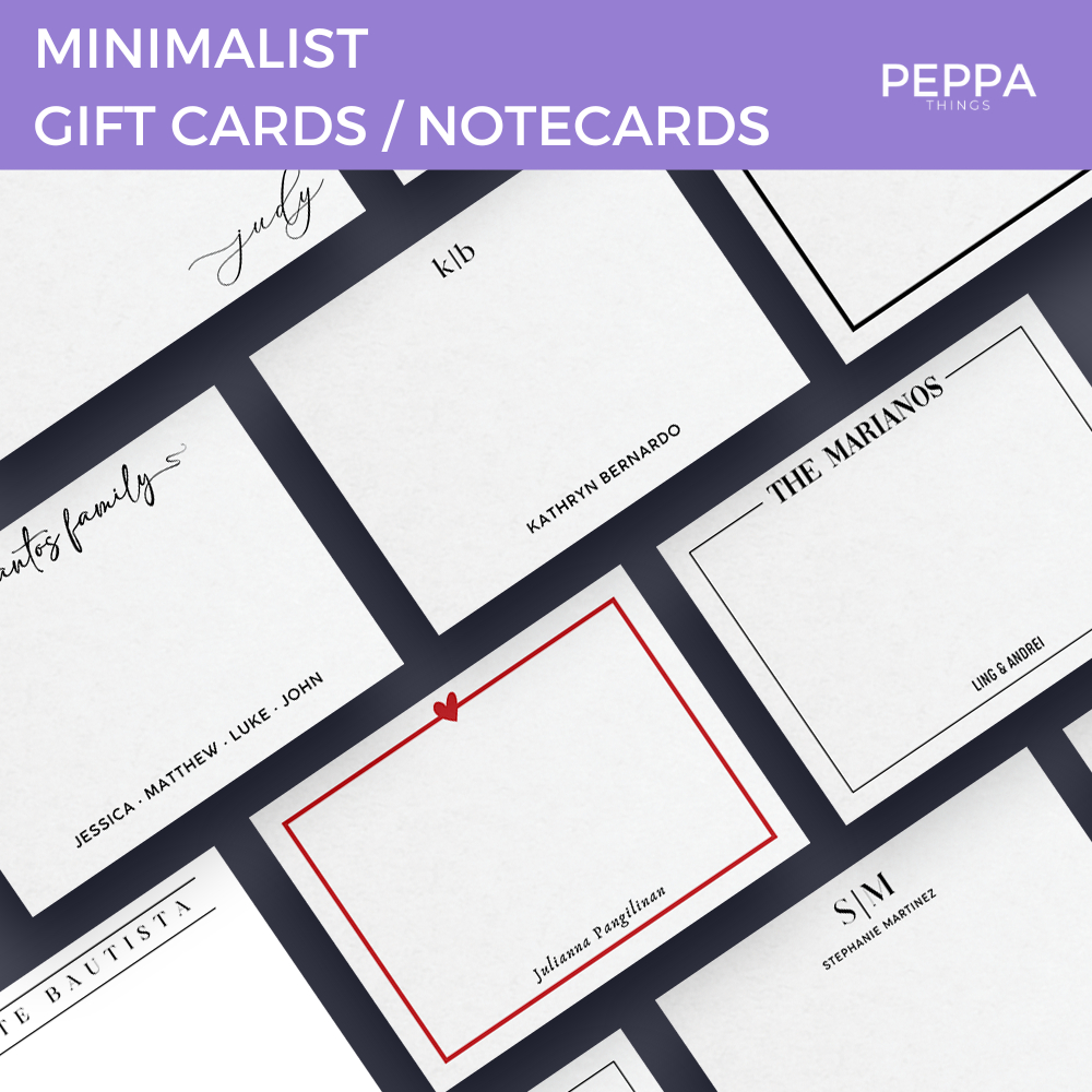 Minimalist Personalized Gift card / Note card / Sticker Gift Tag ...