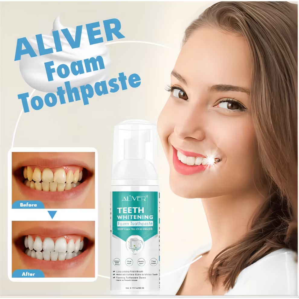 ALIVER Teeth Whitening Mousse Toothpaste Tartar Removal for Teeth Plaqu ...