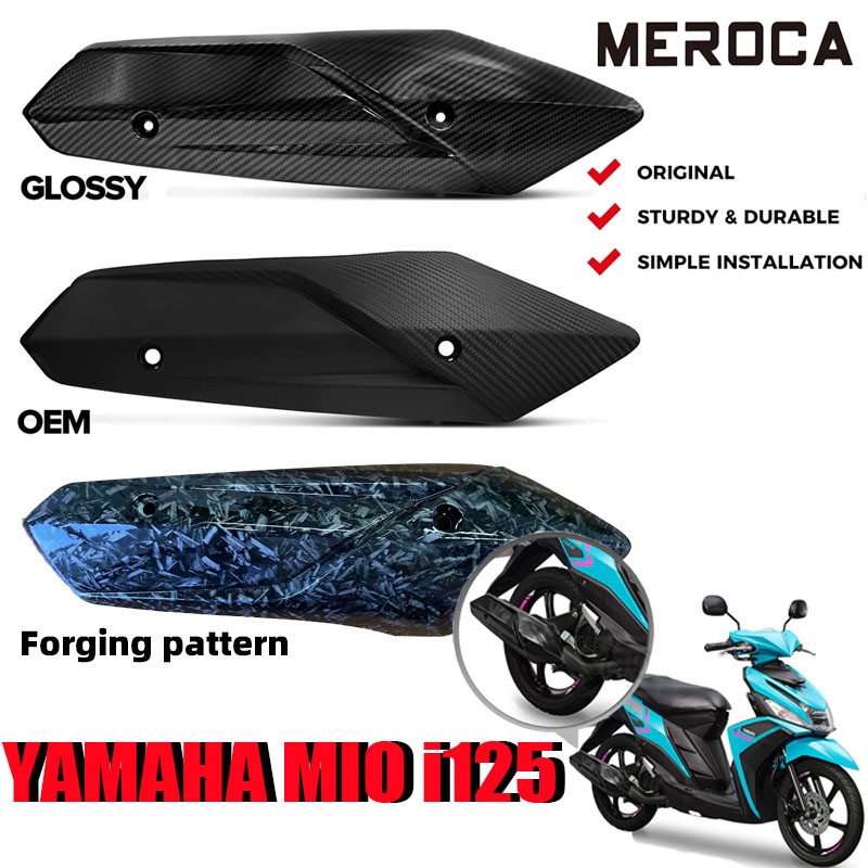 YAMAHA MIO i125 MOTORCYCLE Muffler Cover Carbon MIO I 125 Heat Guard ...