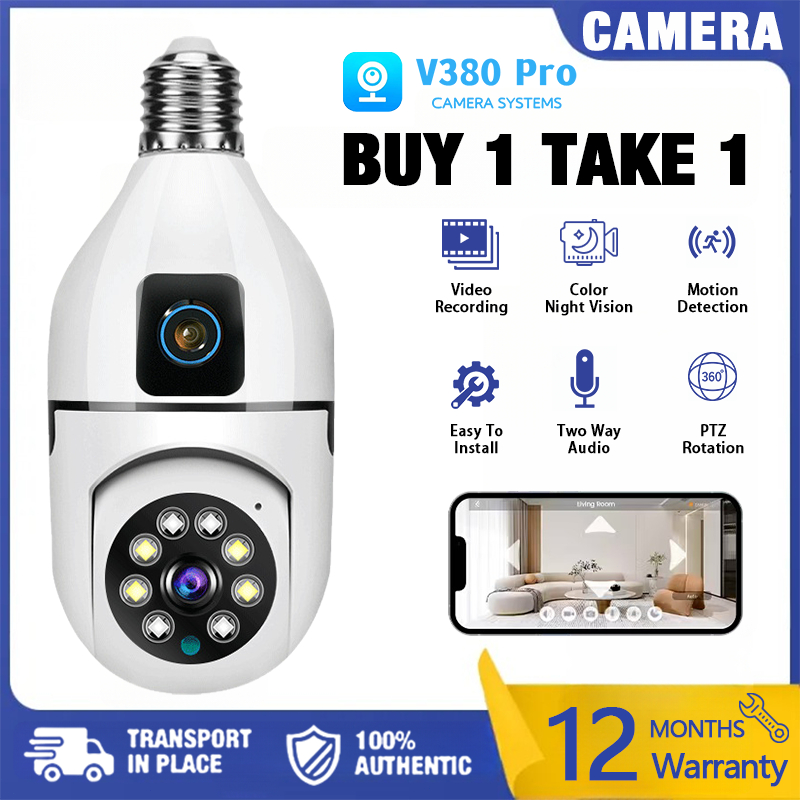 V380 Dual Lens CCTV 1080P HD Wireless Auto Tracking Two-Way Audio ...