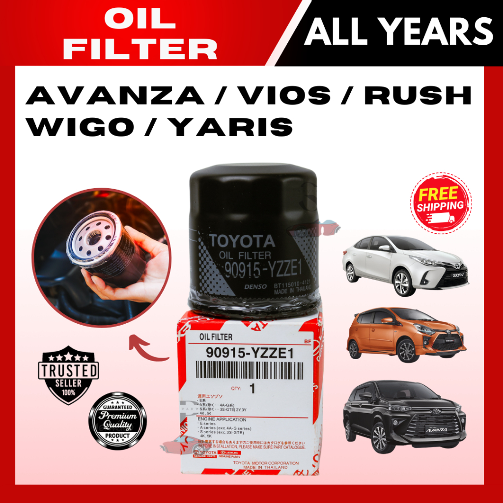 OIL FILTER for TOYOTA Avanza / Rush / Vios / Wigo / Yaris (ALL YEARS ...