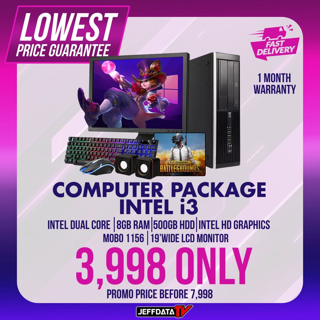 Computer Package Slim Intel Dual Core i3 8gb Ram 500gb Hdd onboard 19 ...