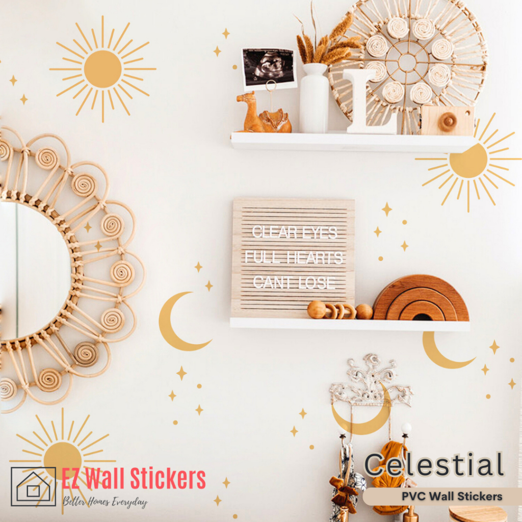 EZ Wall Unisex Wall Decal Moon Star Celestial Home Decor Wall Sticker ...