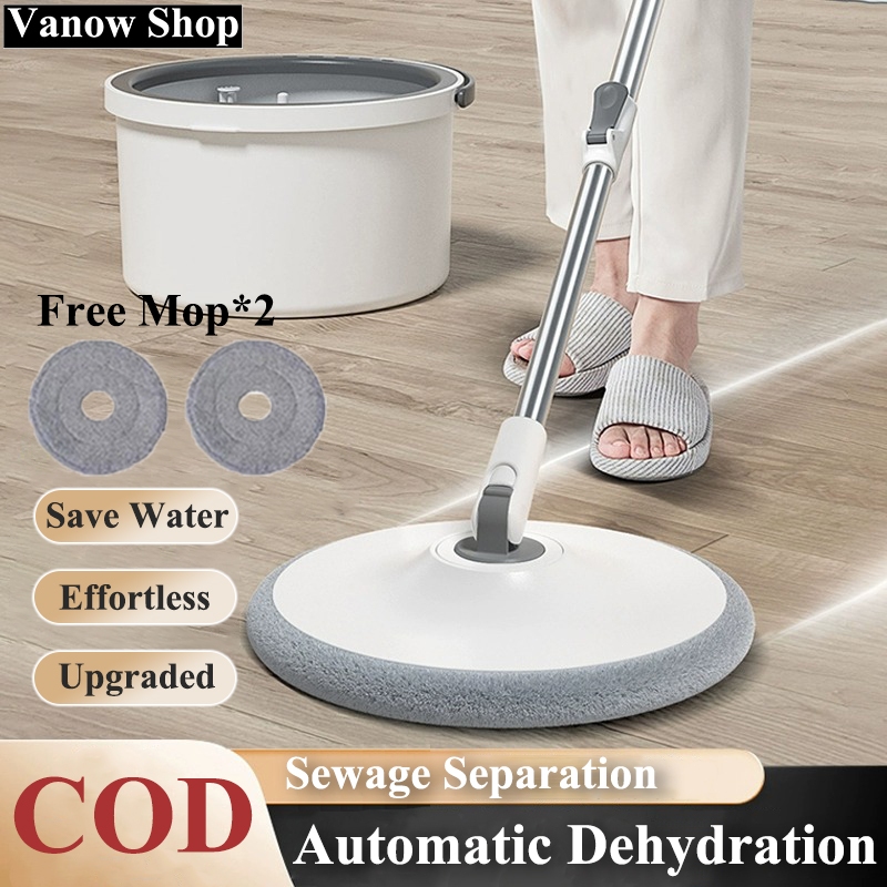 VANOW Self Wash Spin Mop with Spinner and Bucket Rotatable Sewage ...