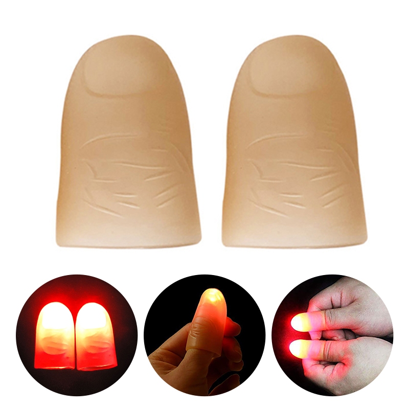 2PCS Red Magic Finger Light Up Thumb Tips LED Finger Lamp Thumbs Light ...