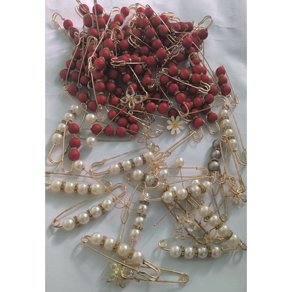 【Free】8PCS Pearl Brooch Pin Set Tightening Waistband Pin Safety Pin ...