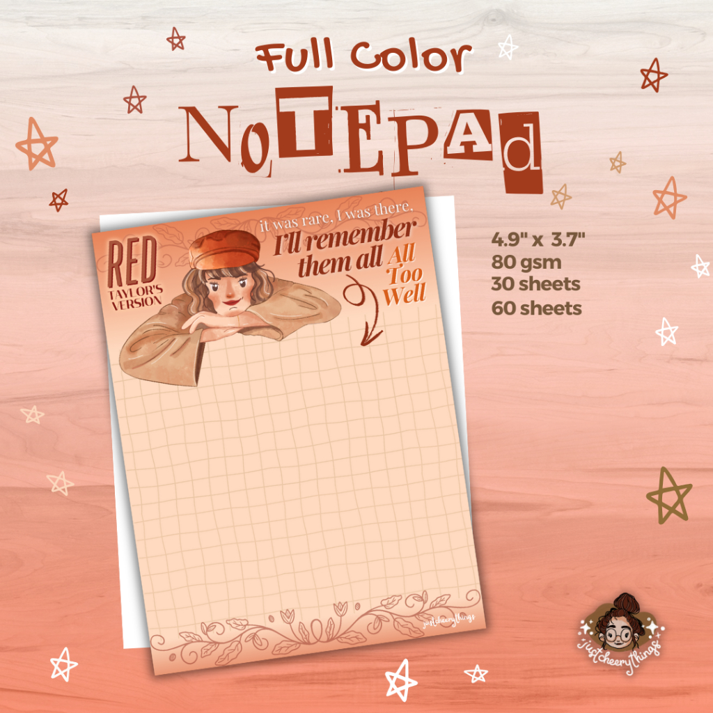 Taylor Swift Red TV Full Color Design Notepad 80gsm 30/60 sheets ...