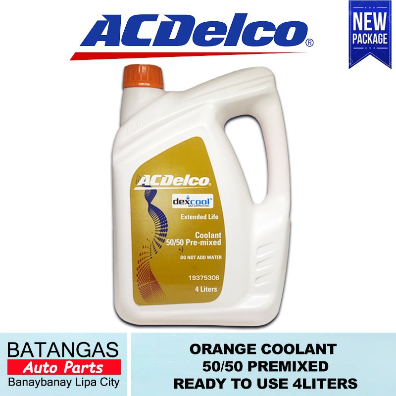 ACDELCO DEXCOOL ORANGE COOLANT 50/50 PRE-MIXED 19375306 4LITERS ...