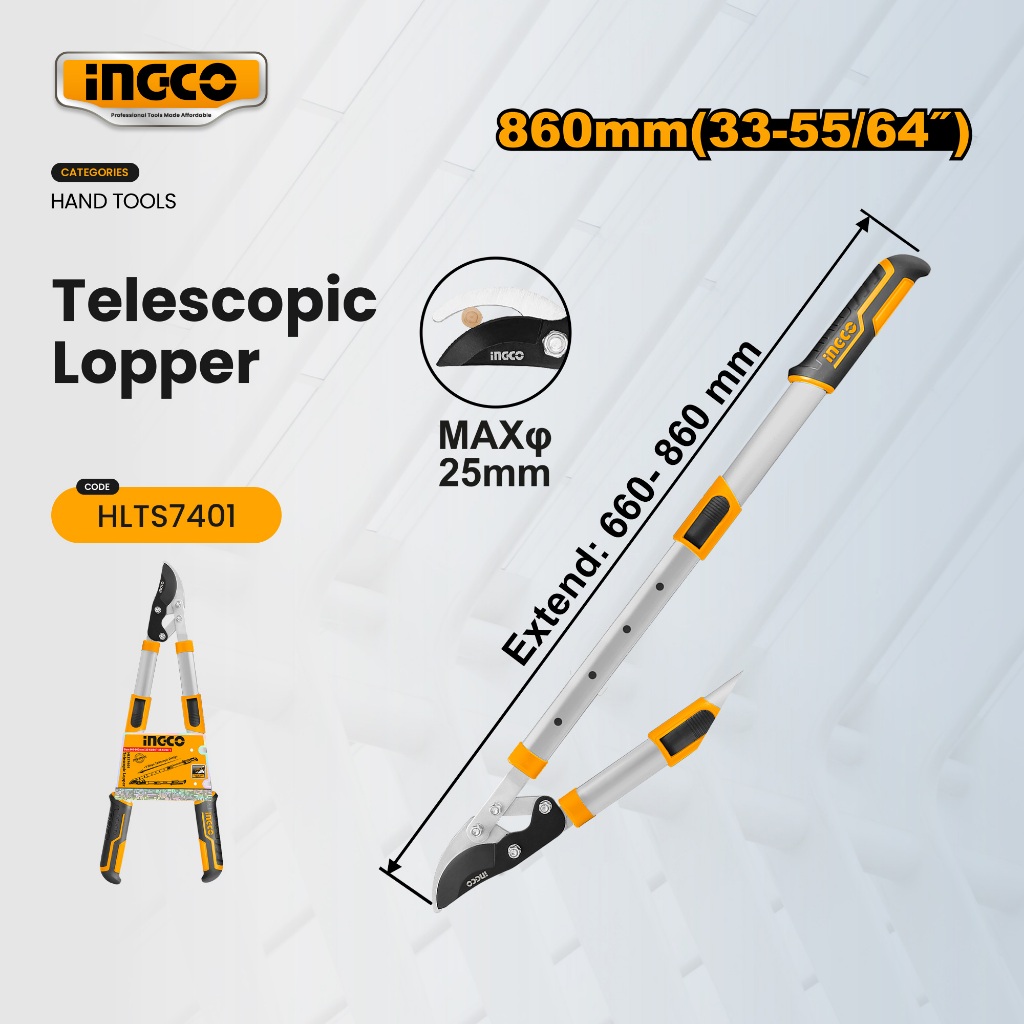 Ingco Telescopic Lopper 660-860mm Stress Function on Blade Extendable ...