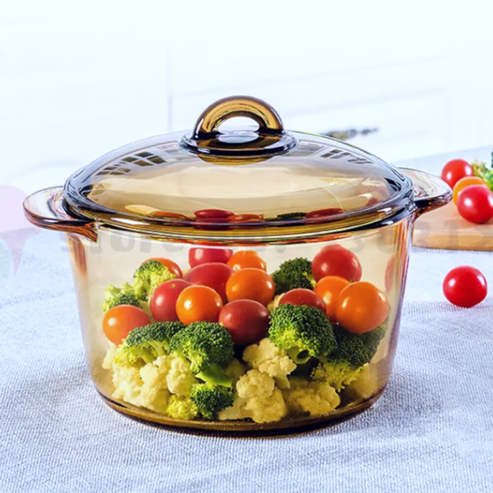 2.5L Glass Pot Salad Bowl, Large Capacity Heat Resistant Glass Mixing ...