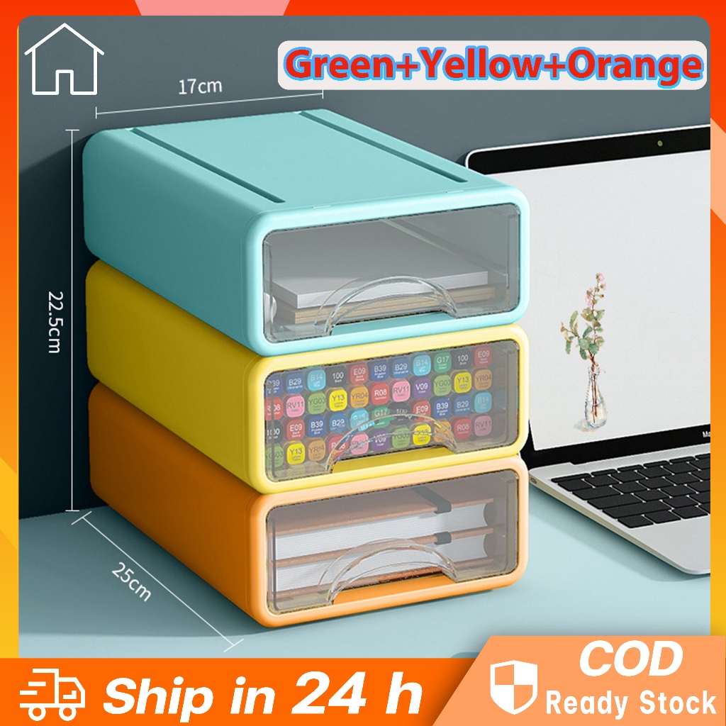 Colorful Desktop Drawer Organizer Box Storage Durable Transparent ...