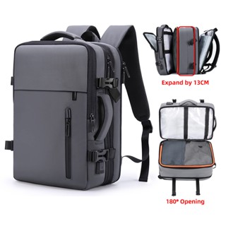 Commuting laptop backpack USB charging travel backpack expandable men ...