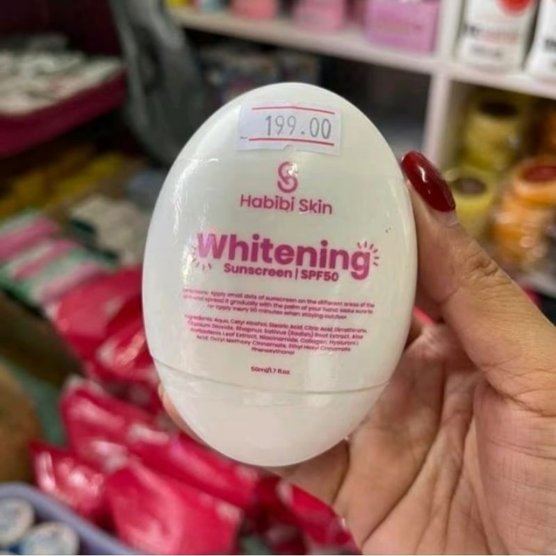 Habibi skin whitening sunscreen spf50 50g | Shopee Philippines