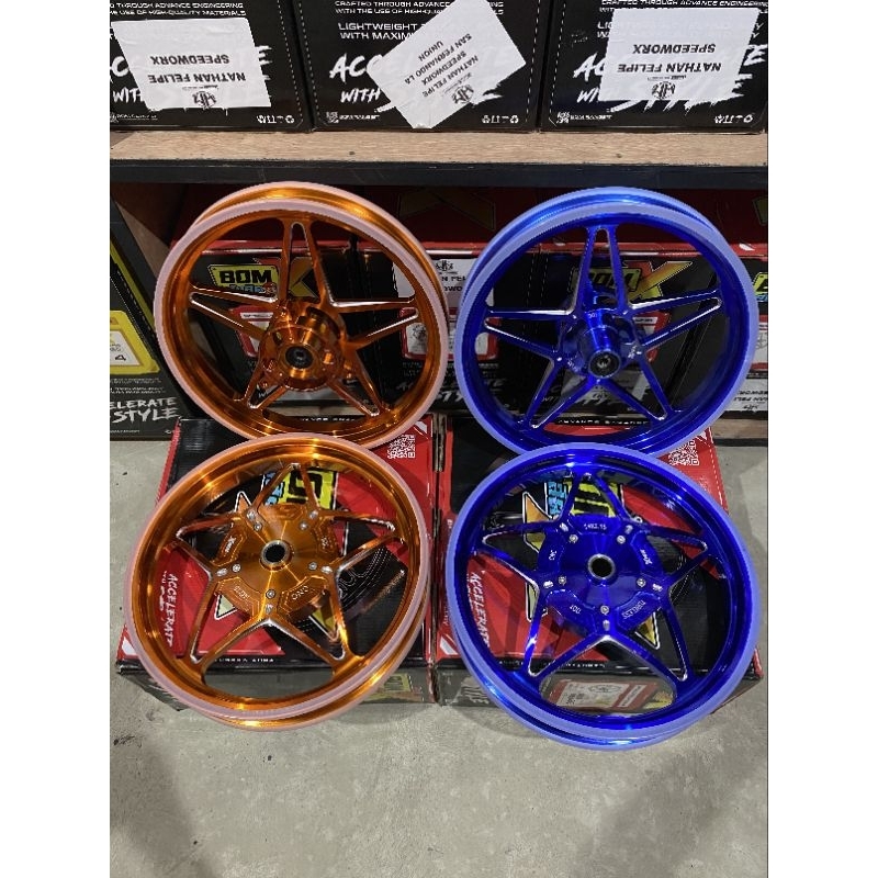 BOM RANGSIT CNC Star Mags 14" for Aerox V1/V2 Blue Orange | Shopee ...