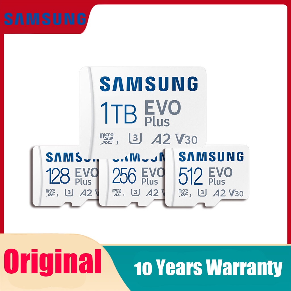 Samsung EVO PLUS Class 10 White Micro SD Card Memory Card 128GB/256GB ...