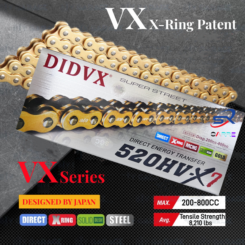DIDVX X-Ring CHAIN HEAVY DUTY FOR MOTORCYCLE 428/520 CHAIN 120L-136L ...