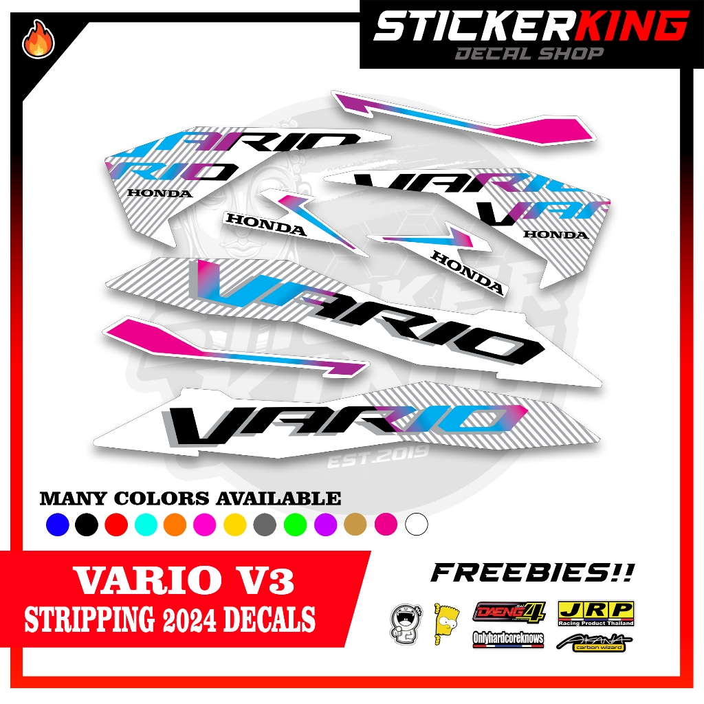Click 125i Vario V3 Stripping 2024 Decals with Freebies Laminated ...